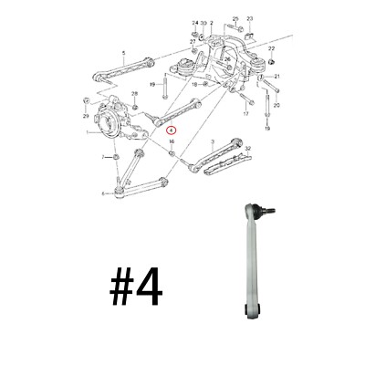 Rear Lower Control Arm Right or Left for 1995-1998 95-98 Porsche 993 ...