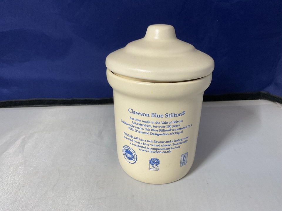 Vintage Long Clawson Blue Stilton Cheese Jar Pot with Lid Made in ...