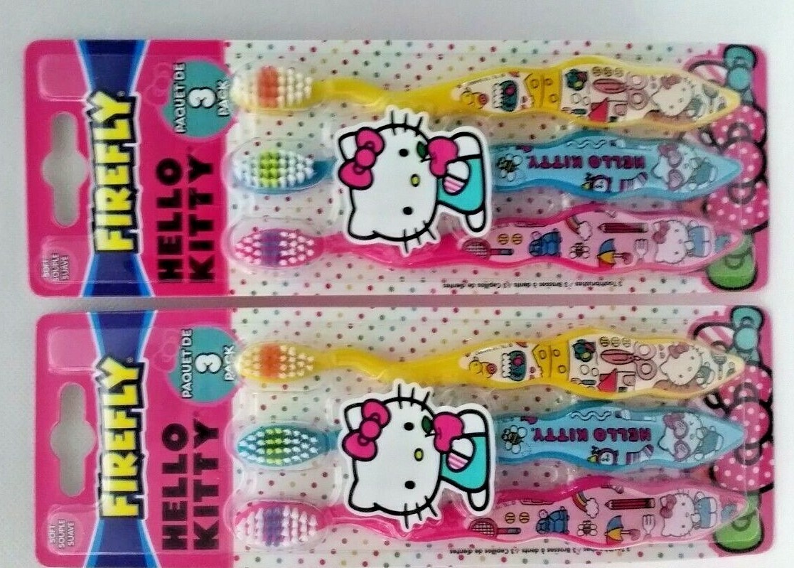 HELLO KITTY Child Soft 2 Pack Toothbrush Set Firefly BRAND NEW SEALED ...