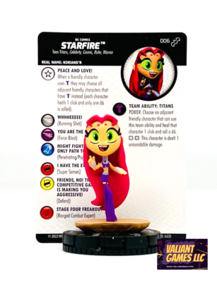 DC Heroclix Starfire #006 w/ Card Batman Team Up Set | eBay