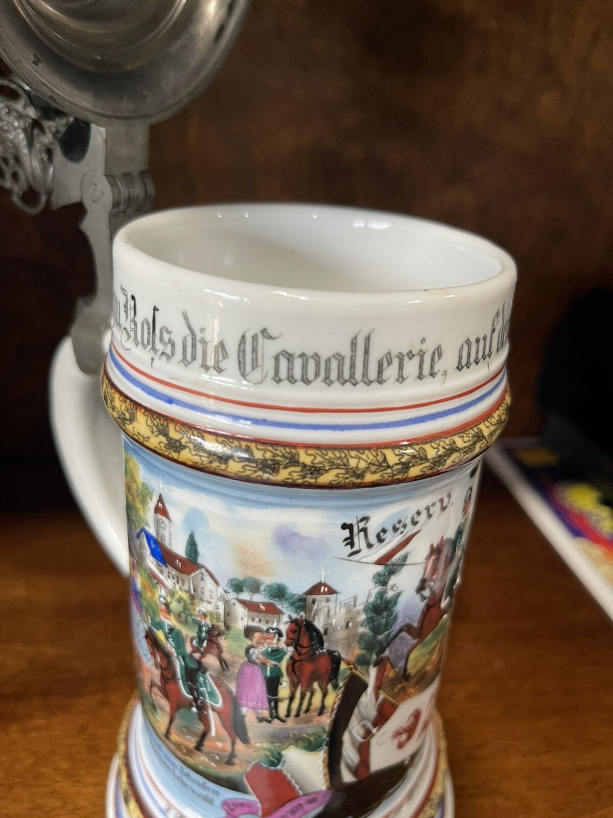 Antique German Germany WW1 Regimental Cavalry Porcelain Litho Lidded ...