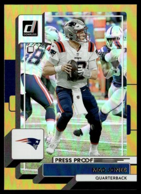 2022 Donruss Gold Holo Press Proof Mac Jones New England Patriots #134 ...