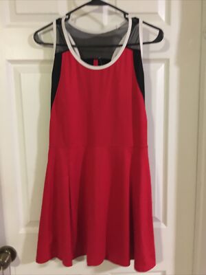Tail Tech Tennis Dress Size Small Red & Black W/Mesh Trim Stretch ...