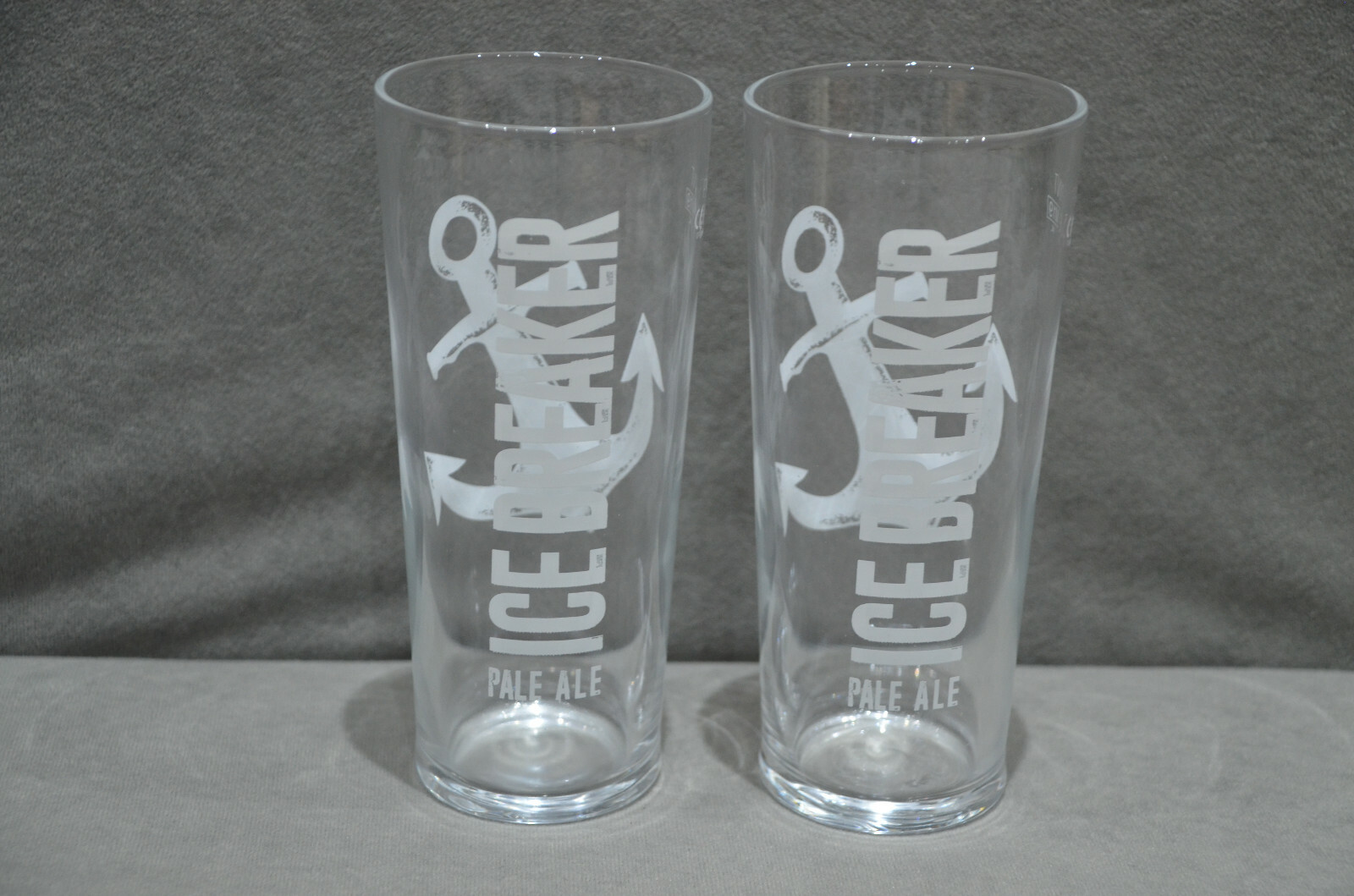 2x Greene King Ice Breaker Pale Ale One Pint 20oz Glass Anchor Logo New ...