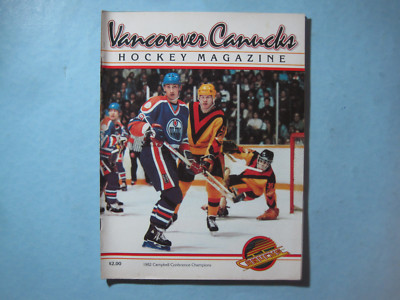 1982/83 VANCOUVER CANUCKS VS EDMONTON OILERS PROGRAM WAYNE GRETZKY LARS ...