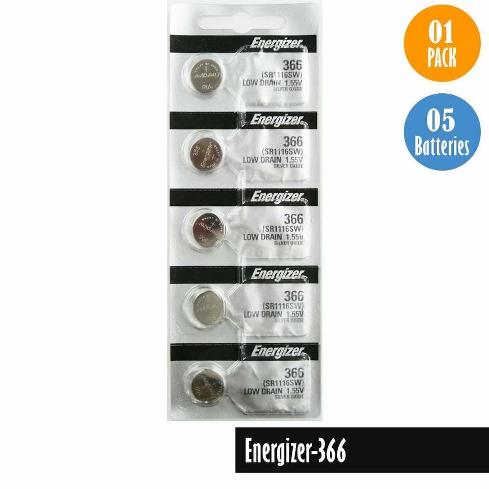 Energizer 366/365 Cell Watch Batteries SR1116SW New Sealed Pack of 5 ...