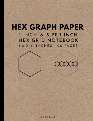 Hex Graph Paper: 1"/0.25" Multipurpose Hexagonal Graph Paper; for RPG ...