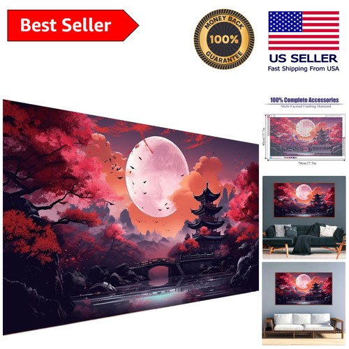 5D Moon Diamond Art Painting Kit - DIY Crystal Rhinestone Wall Decor 27 ...