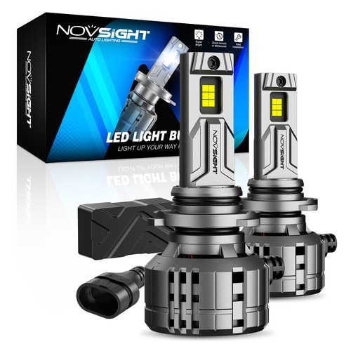 NOVSIGHT 9005 LED Headlight Bulbs 40000LM High Low Brighter White 6500K ...