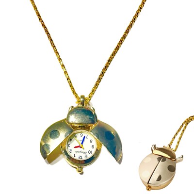 Golden Lady Bug Design 40mm x 25mm Pendant Pocket Watch | eBay UK