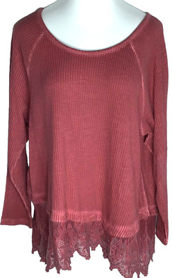 Soft Surroundings Plus Size 1X (18/20) Deep Pink Lace Tunic Lined ...