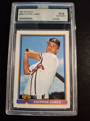 1991 BOWMAN CHIPPER JONES ROOKIE CARD #569 GEM MINT 10 HALL OF FAME | eBay