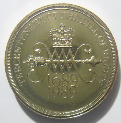 1989 £2 GREAT BRITAIN TWO POUND COIN UNC 1689 TERCENTENARY BILL OF ...