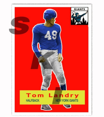 1956 STCC #124 Tom Landry New York Giants Dallas Cowboys Topps Custom ...
