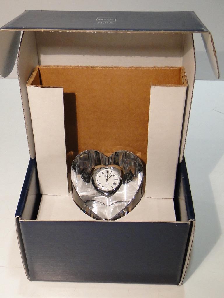 Mikasa Elite Heart Shaped Crystal Clock for sale online | eBay