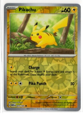 Pokemon Scarlet Violet 151 Reverse Holo 025/165 Pikachu | eBay