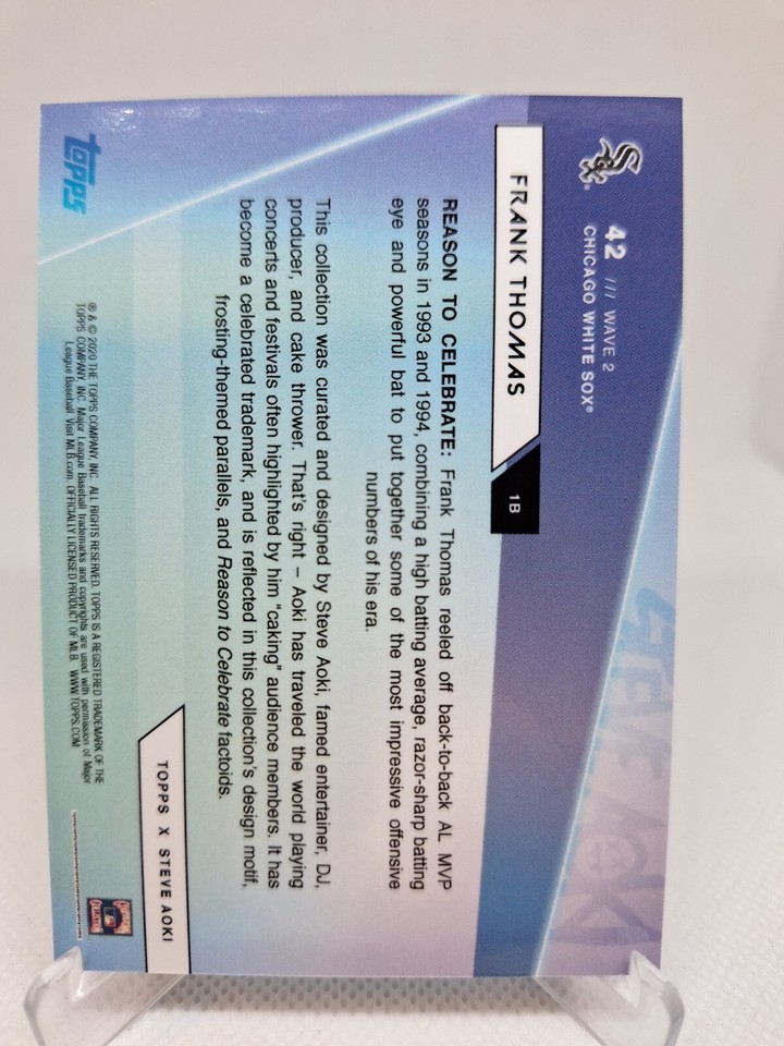 2020 Topps X Aoki #42 Frank Thomas Rainbow Foil Chicago White Sox Hall ...