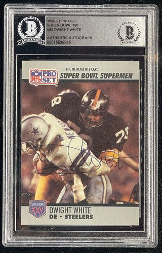 Dwight White Super Bowl IX 1990 Pro Set Signed Autographed Card (RC ...