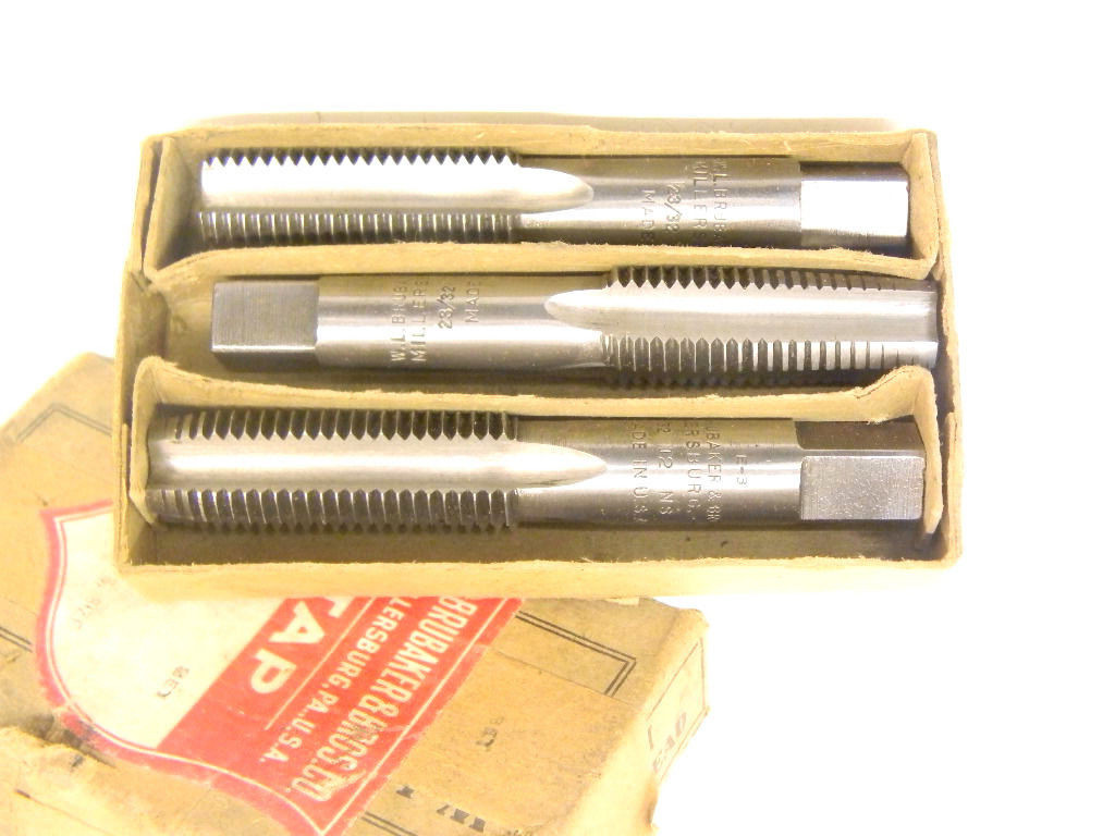 SET OF 3 LIGHTLY USED BRUBAKER USA 23/32" x 12 NS HAND TAPS (TAPER ...
