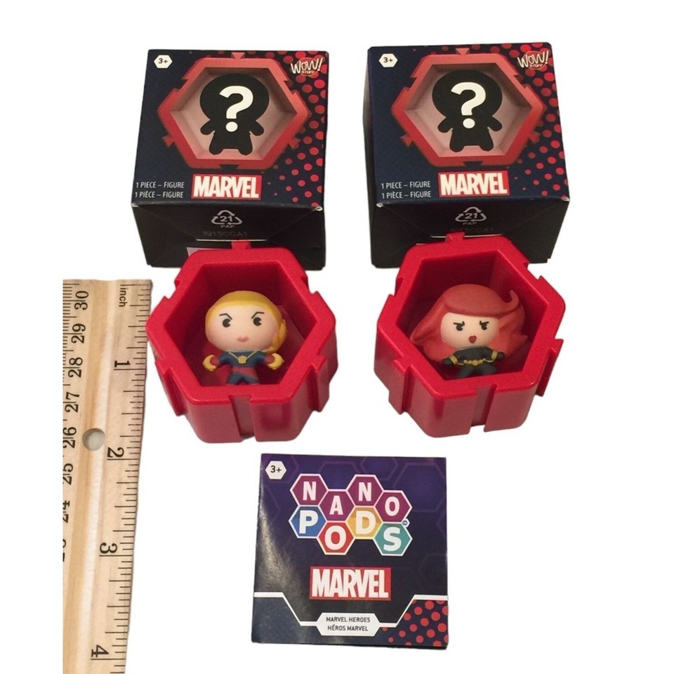 Marvel Nano Pods Captain Marvel & Black Widow Mini Mini Character ...
