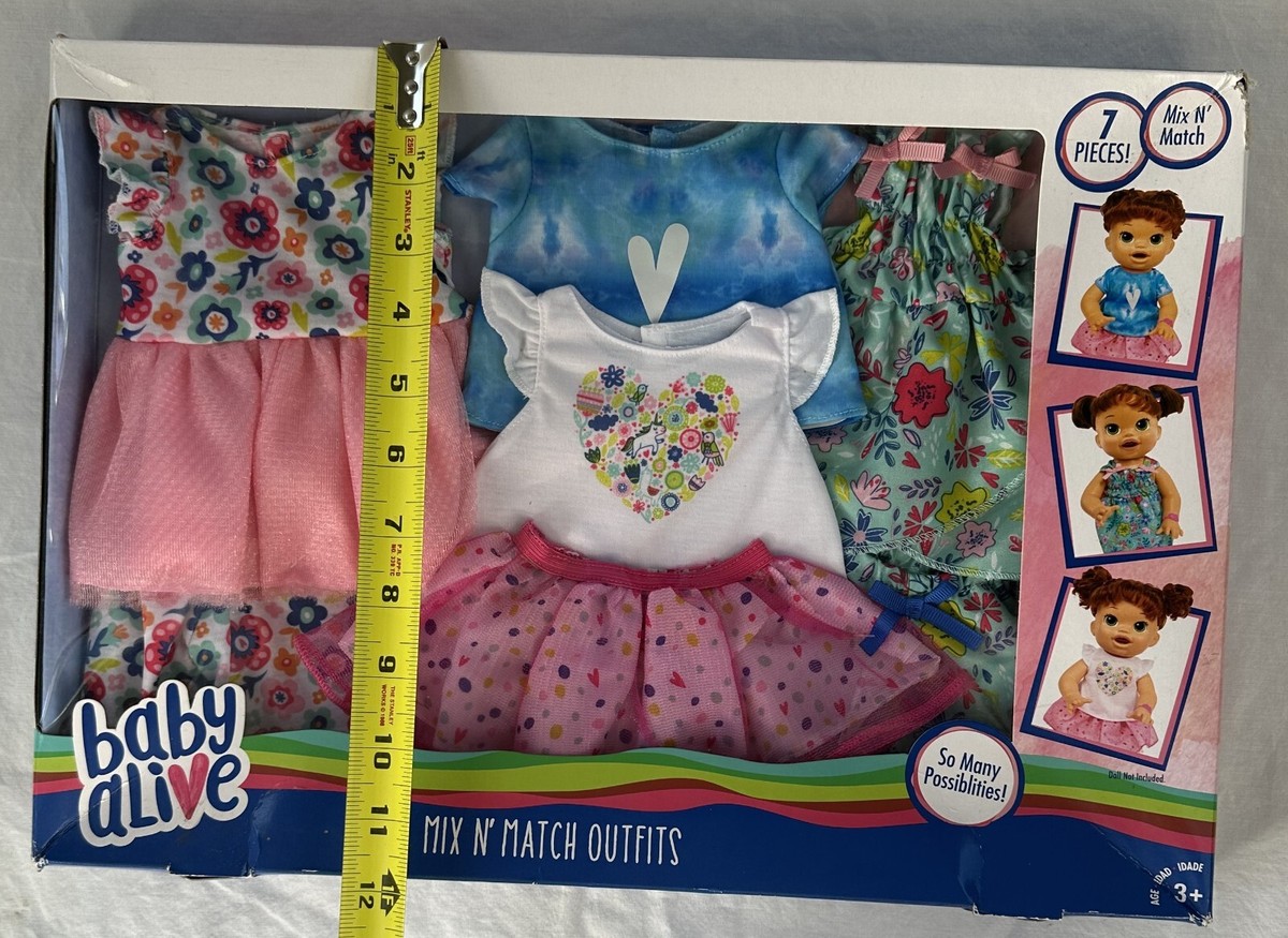 Baby Alive Mix n Match Outfits 7 Pieces 2 Shirts 2 Dresses 1 Legging More NIB eBay