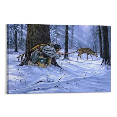 Native American Hunting Canvas Art Wall Painting Poster Print Decor | eBay