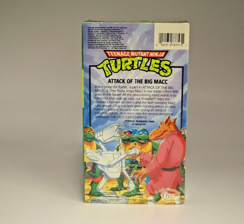 Teenage Mutant Ninja Turtles fhe Cartoon Attack of The Big Macc VHS ...