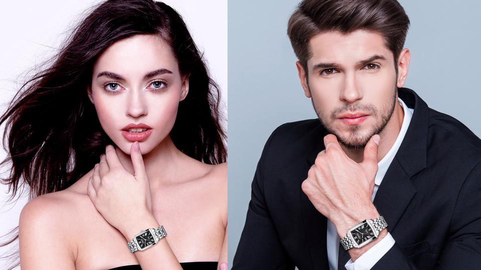 Men Women Waterproof Rectangle Quartz Wristwatch Roman Numerals Dial ...
