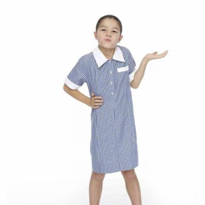 Children Girls Youth Polycotton School Dress With Zip Pocket Uniform ...