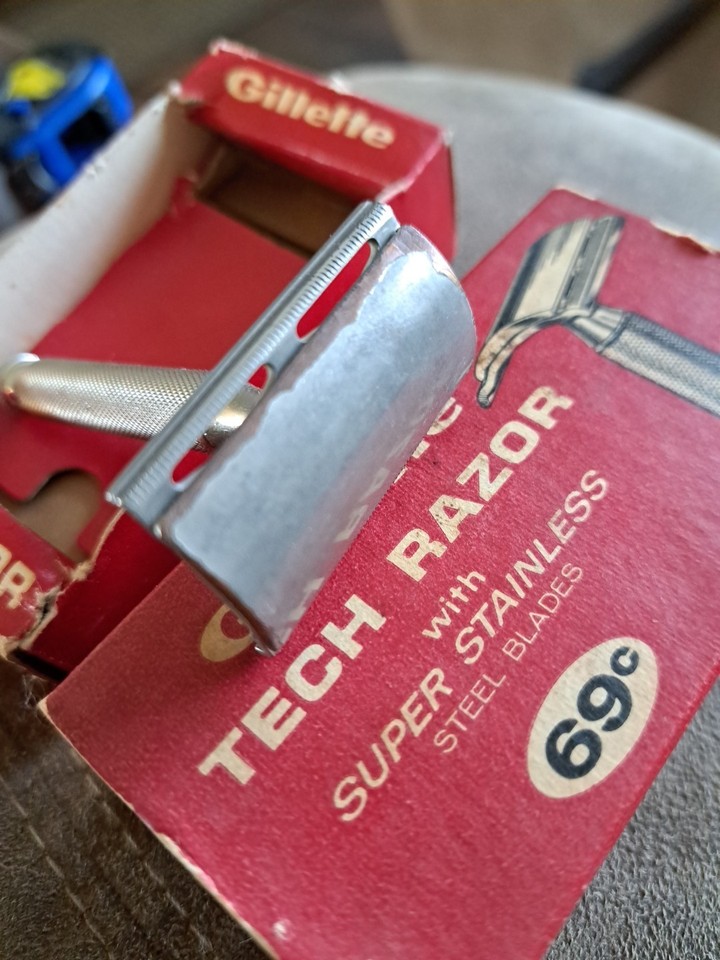 NOS Vintage Gillette Tech G1 Safety Razor DE Nice! | eBay