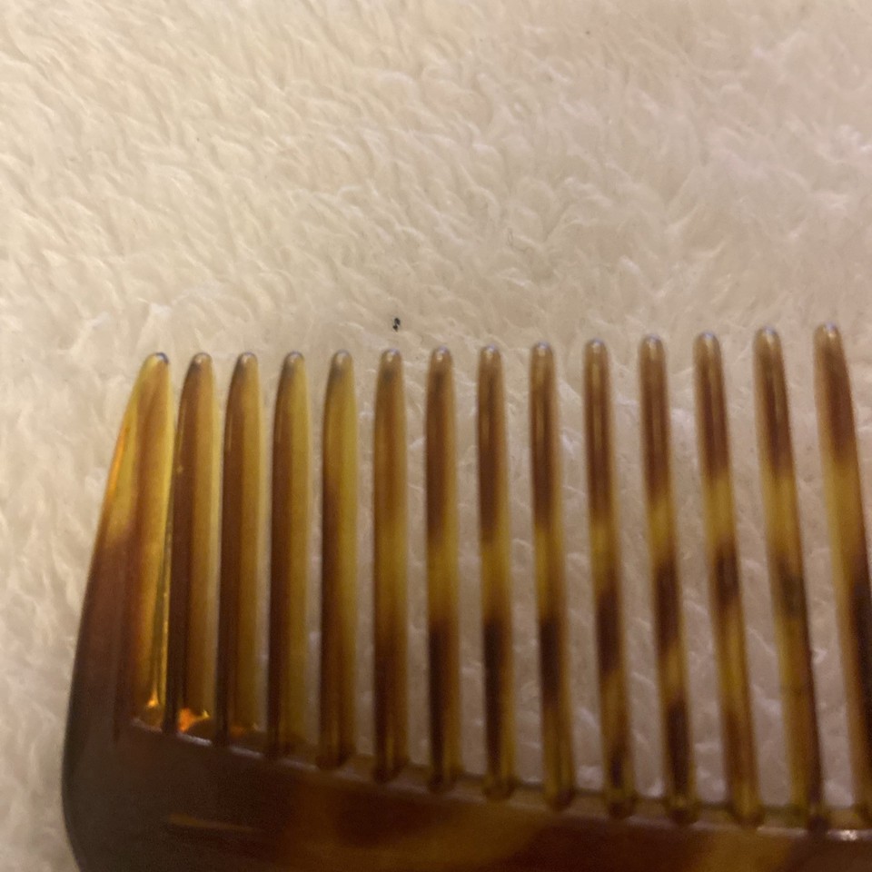 Vintage Goody Comb Mock Tortoise Shell Animal Print 8” Wide Teeth Brown ...