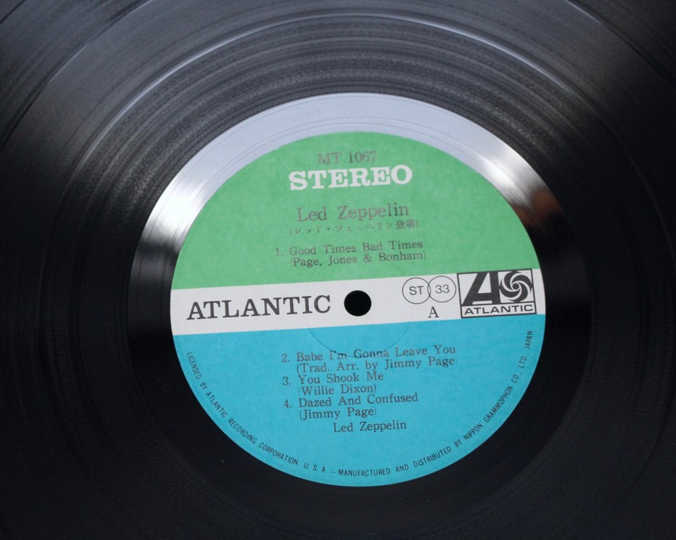 PRISTINE RARE BLUE GREEN LABEL 1969 LED ZEPPELIN I ONE VINYL LP JAPAN ...