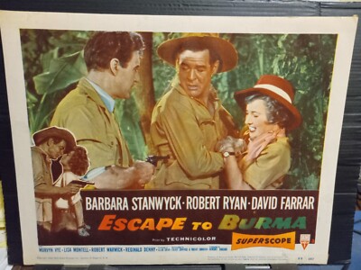 Lobby Card 1955 ESCAPE TO BURMA Barbara Stanwyck Robert Ryan D Farrar ...