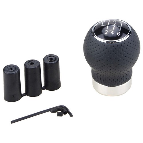 Universal Leather Car Manual Gear Stick Shift Knob Shifter Lever Head 6 ...