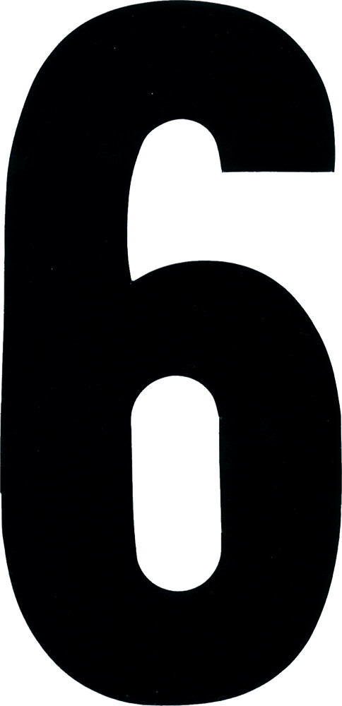 Dirt Digits Competition Extreme Digit Stick-on Number #6 7" White 3/P K ...