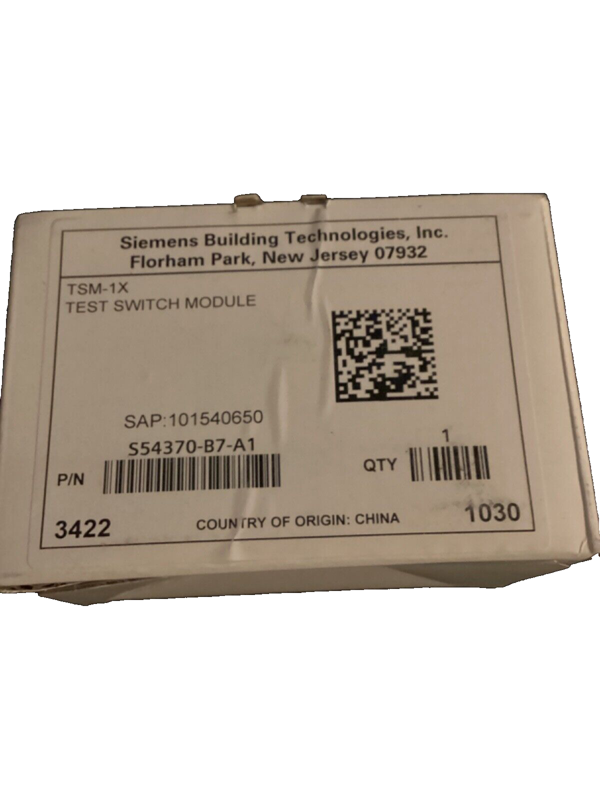 Siemens TSM-1X S54370-B7-A1 Intel Remote Test Switch Fire Alarm | eBay