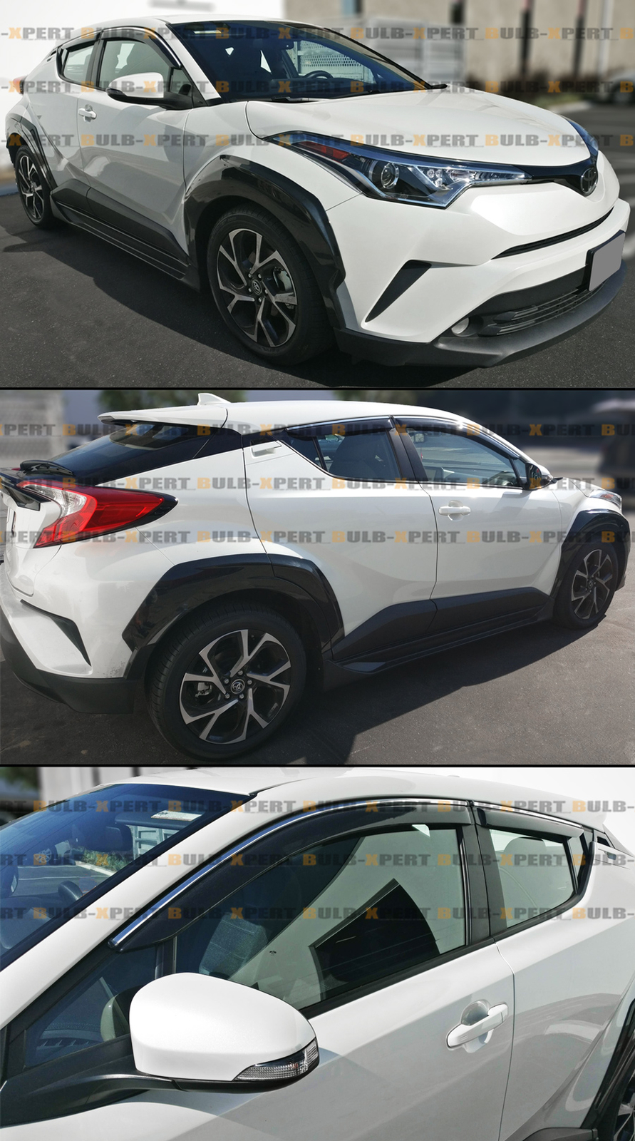 FOR 2018-2022 TOYOTA C-HR CHR JDM CHROME TRIM WINDOW VISOR RAIN GUARD ...