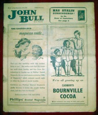 VINTAGE JOHN BULL WEEKLY NEWSPAPER SEPTEMBER 29, 1945 | eBay