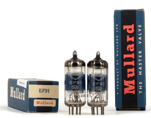 MATCHED PAIR EF91/6AM6 MULLARD NOS Tube Röhre Valvula Valve Valvola 진공관 ...