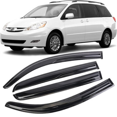 For 2004-2009 Toyota Sienna Tape-On Window Visor Vent Sun Rain Guards ...