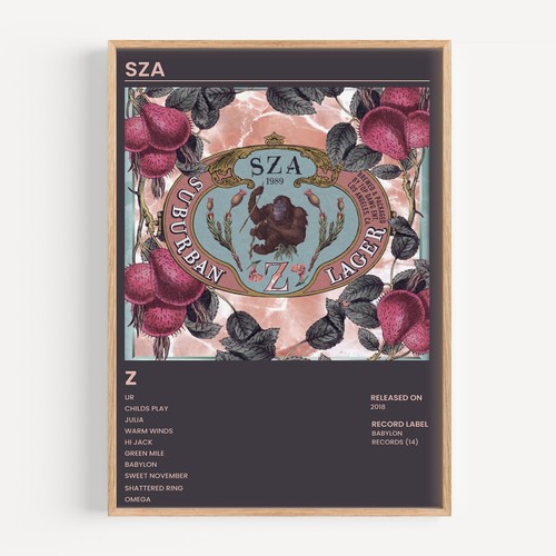 SZA - Z Album Cover Wall Art Poster Print | eBay
