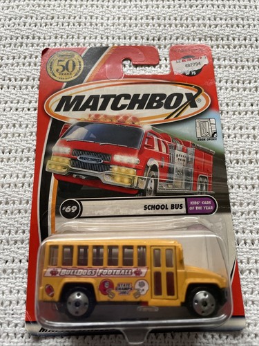 2001 Matchbox School Bus #69 50 Year Anniversary BullDogs Football New ...