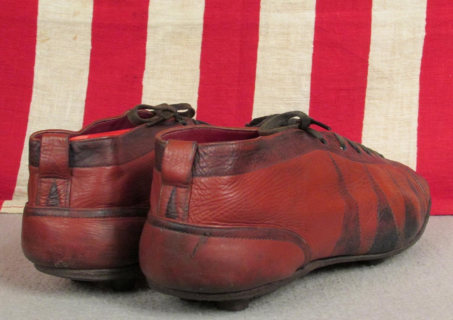 Vintage Antique Leather Soccer Football Shoes Stacked Cleats Sz.43 ...