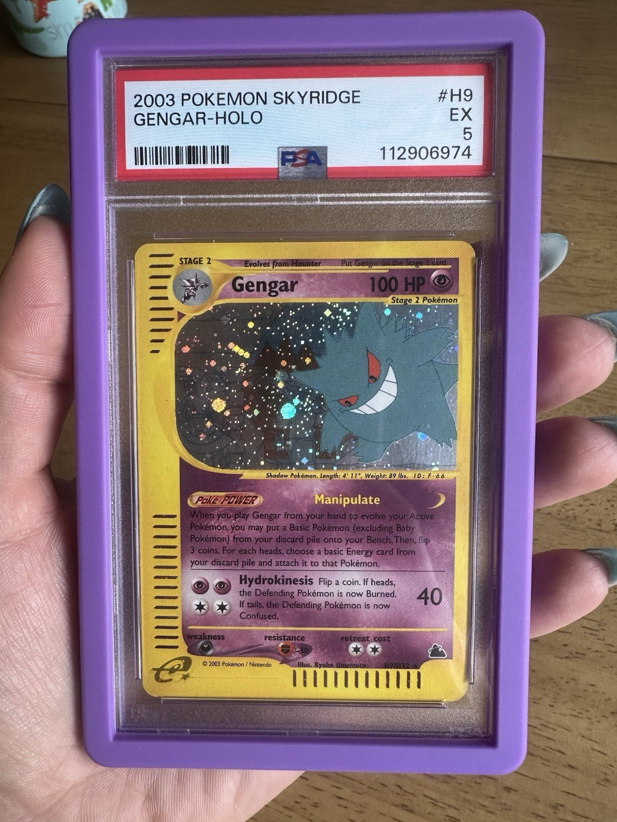 Pokemon Gengar Skyridge PSA 5 New Cert Holo Rare Card #H9 | eBay