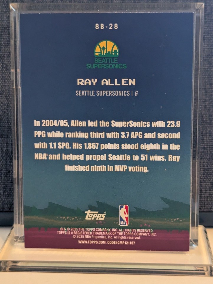 2025-26 Topps Basketball - Ray Allen 8-Bit Ballers #8B-28 Seattle ...