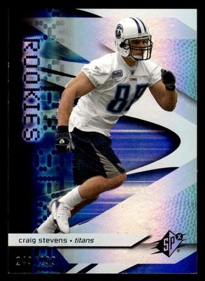 Craig Stevens 2008 SPx #/999 #101 Tennessee Titans ESE | eBay
