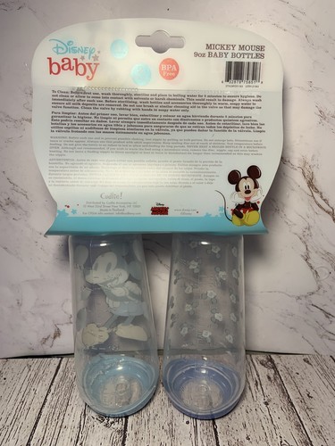 Disney 9 oz. Plastic Baby Bottles New Mickey Mouse Keep It Cool BPA ...