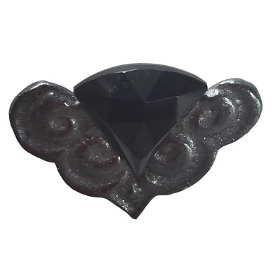 Vintage Women's Brooch, Women's Jewelry, Women's Pin, Black and Silver ...