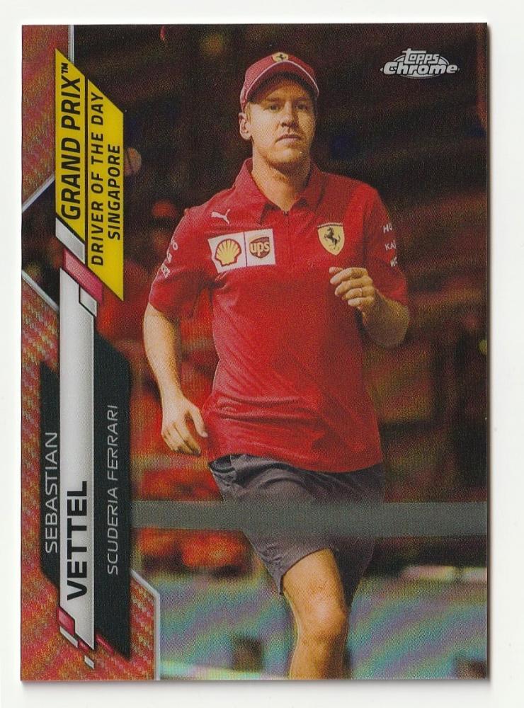 2020 Sebastian Vettel /5 TOPPS Chrome Formula 1 Red Refractors Ferrari ...