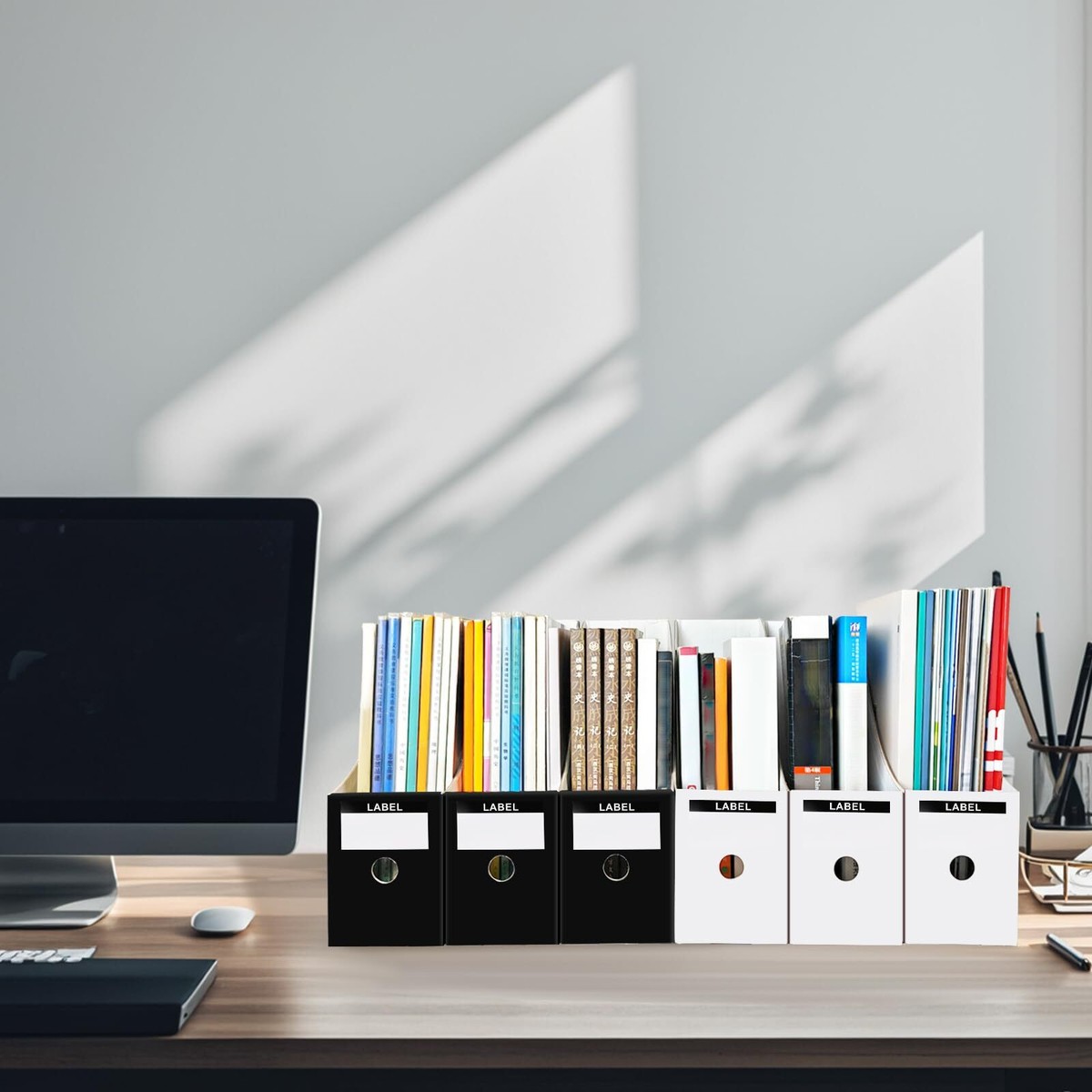 Office File Storage MAQUITA Magazine File Holders 3-Pack - White ...